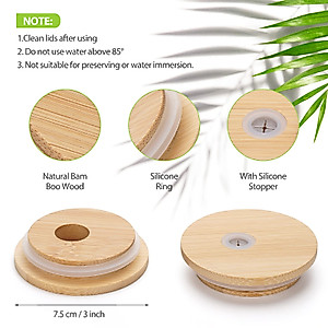 AnTaoTao Sublimation Glass Cans Blanks Frosted 18 OZ with Bamboo Lid and Clear Glass Straw Beer Cans Wide Mouth Jar 6 Pack Reusable Tumbler Cups Mugs for Iced Coffee, Tea, Juice, Soda, DIY Gift