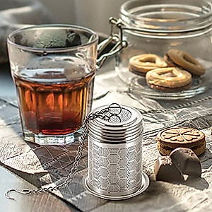 Tea Infuser, Tea Strainer Fine Mesh Tea Filter 304 Stainless Steel Honeycomb Design with Extended Chain Hook to Brew Loose Leaf Tea Small 210601-2