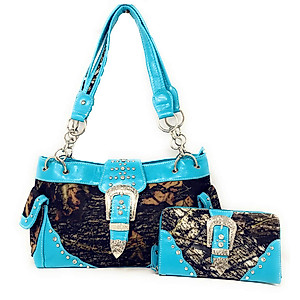 Premium Women's Camouflage Buckle Shoulder Handbag Wallet in Multi-Color (Hot Pink)