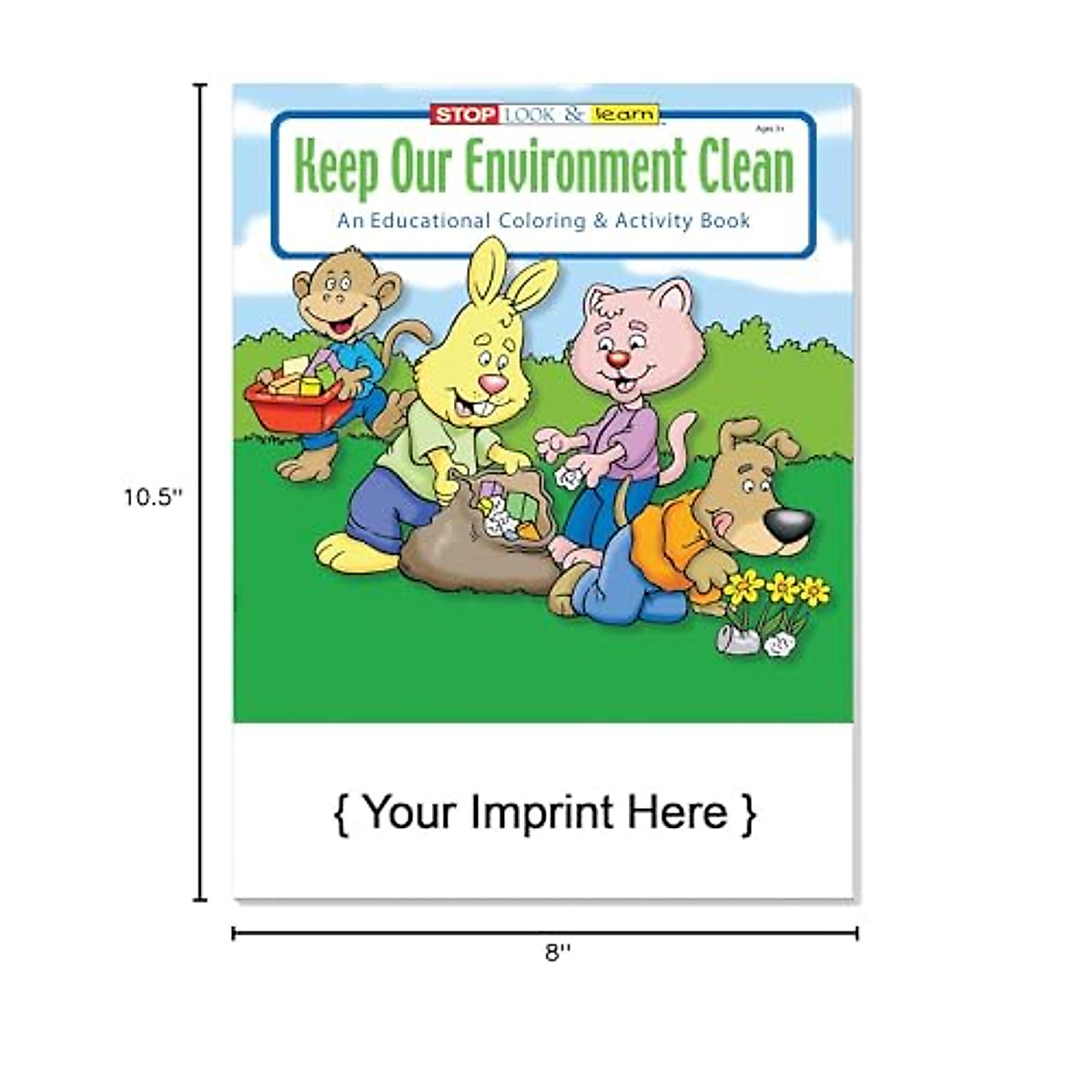 ZOCO - Keep Our Environment Clean - Custom Coloring Books (250 Bulk Pack, Without Crayons) - Conservation, Recycling - Earth Day Supplies - Educational Activities for Kids