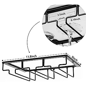 Black 4 Rows Wine Glass Shelf, Upside-down Home Goblet Iron Art Shelf, Wine Glass Hanging Storage Rack (Color : 3 Rows 1 Pack)