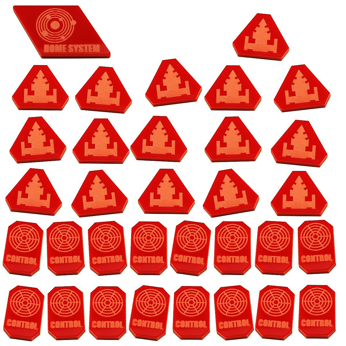 Command & Control Token Set | Compatible with Twilight Imperium 4th Edition | Set of 33 (Red)