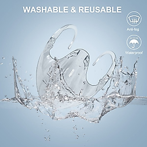 2PCS Transparent Face Shield, Lightweight Anti-Fog Clear Face Mask, Durable Breathable Clear Face Shield, Plastic Reusable Protective Face Mask for Men and Women