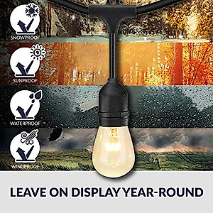 SUNTHIN Outdoor String Lights, 4 Pack 48FT Edison String Lights Commercial Grade with 11W Dimmable Bulbs for Patio, Garden, Backyard, Deck, Porch, Bistro, Cafe