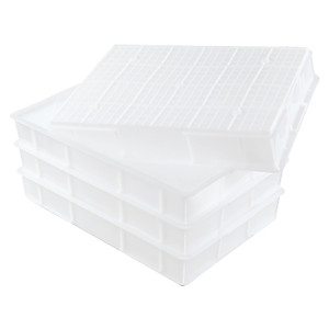 Eagrye 4-Pack Commercial Stackable Pizza Proofing Dough Box, Plastic Bread Container Dough Trays