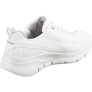Skechers GO Golf Women's Sneaker, White Leather Silver White Trim, 9