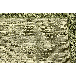 Unique Loom Del Mar Collection Area Rug-Transitional Inspired with Modern Contemporary Design, 6' 0" x 9' 0", Light Green/Beige