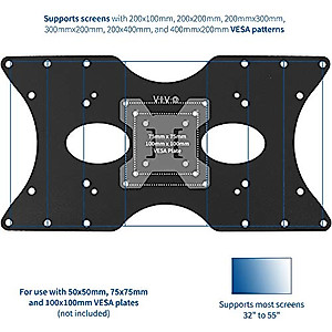 VIVO Steel VESA LCD LED TV Mount Adapter Plate Bracket for Screens 32 to 55 inches, Conversion Kit for VESA up to 400x200mm, MOUNT-AD4X2