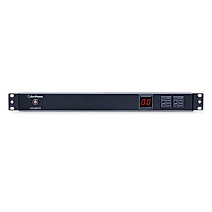 CyberPower PDU15M2F8R Metered PDU, 100-125V/15A, 10 Outlets, 1U Rackmount, Black