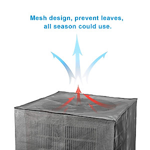 Luxiv Full Mesh Central Air Conditioner Cover, All Seasons Mesh Air Conditioner Leaf Guard AC Cover for Outdoor Central Ac (27.5 x 27.5 x 31.5)