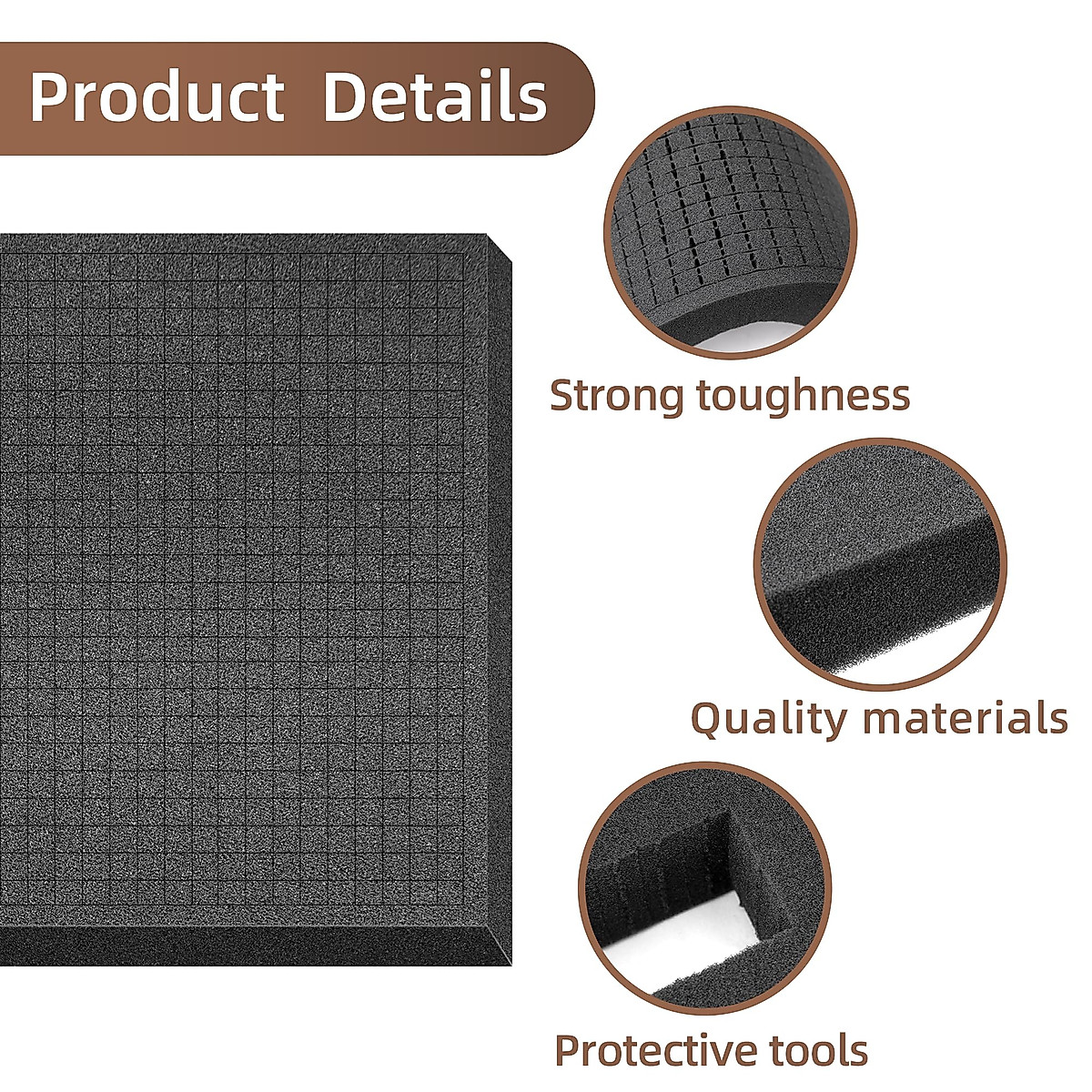 DECOHS 4 Pcs Pick and Pluck Foam- 16 x 12 x 2 Inch Pick Apart Foam Insert- Pluck Pre Cube Sheet Foam with Bottom Use for Board Game Box Cases Storage Drawer