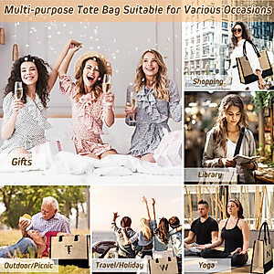 AUNOOL Grandma Birthday Gifts for Women - Initial Tote Bag with Inner Pocket and Shoulder Strap, Thank You Gifts Nana Gifts Grandmother Gift Ideas, Burlap Jute Bag for Shopping Picnic Travel Letter G