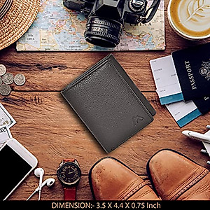 NeoMonte Handcrafted RFID Leather Wallet For Men, Sleek Trifold Front Pocket Wallet with 2 ID & 9 Cards Slots