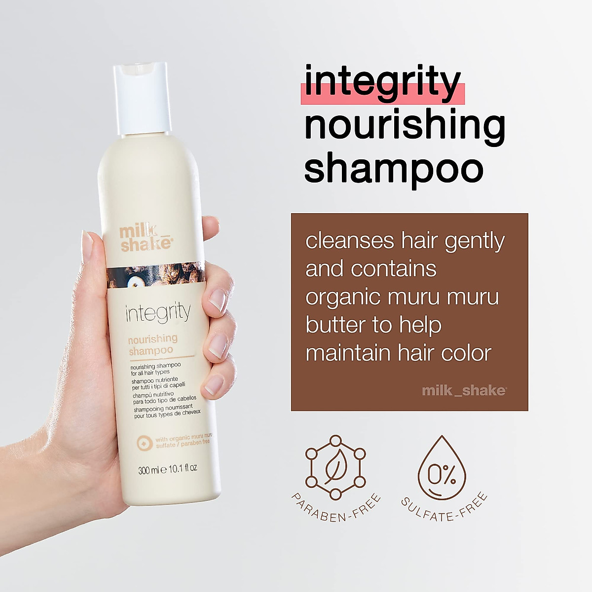 milk_shake Integrity Nourishing Shampoo - Anti Frizz Shampoo With Muru Muru Butter - Paraben And Sulfate Free, 1.7 Fl Oz
