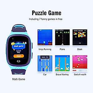 4G Kids Smart Watch GPS Tracker - Smartwatch with Two Way Call Video Calling 7 Puzzle Games Voice Chat SOS School Mode Pedometer Wi-Fi Location Touch Screen Alarm Clock Smartwatches for Boys Girls