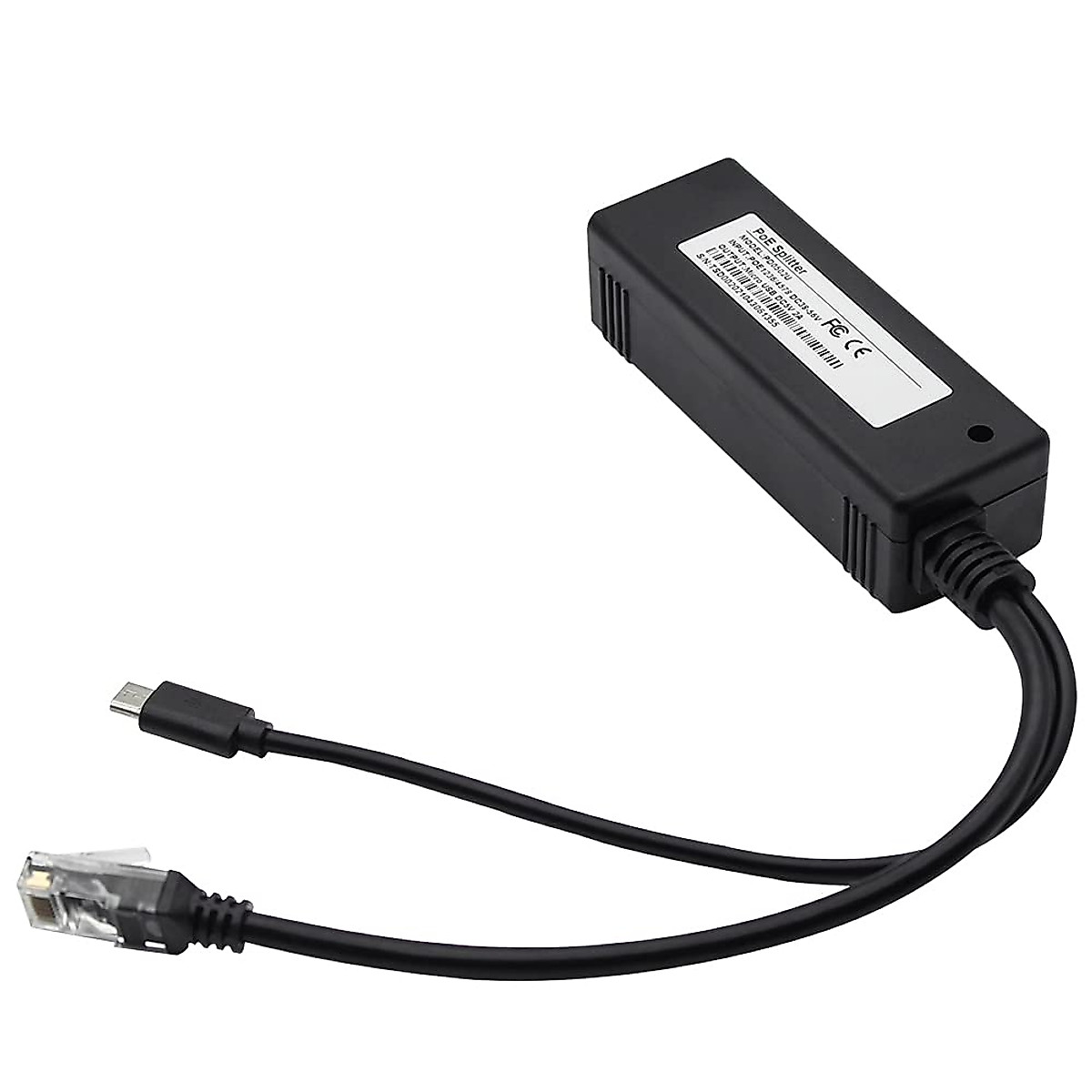 PoE Splitter Micro USB 5V ，for Tablets, Dropcam or Raspberry Pi, IPC, IP Video Camera, The IEEE 802.3af-Compliant 5V PoE Active Splitter Adapter, 48V to 5V (Pack of 2)