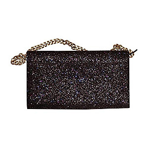 Kate Spade New York Sunset Lane Milou Black Glitter Clutch Evening Bag Handbag