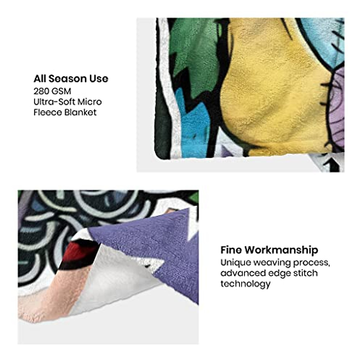 Throw Blanket Flannel Fleece Comfortable Blankets All Season Ultra Soft Throws for Bed Couch Sofa 40X50 inch