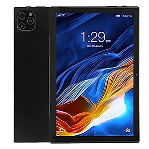 Black Tablet, 100‑240V Smart Touch 10.1in Tablet 1080x1960 HD Resolution 2.4G 5G Dual Band for Work (US Plug)