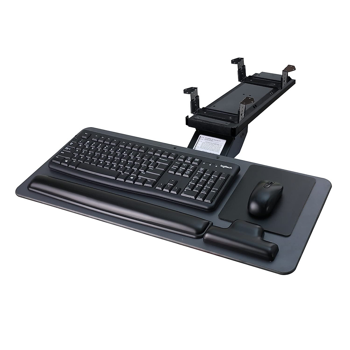 Adjustable Keyboard Tray Ergonomic Design Standard Under Desk Platform Large Space Track CARTMAY