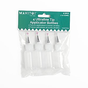 MAHITOI 4 Ultra-fine Tip Applicator Bottles 20ml Clear, for Storing & applying Craft Supplies & Mediums Like Glitter, Glue, Paint, Stains, Inks - Creative Crafter