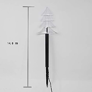 FUCHSUN Christmas Pathway Lights Decorative Garden Display LED Light 5 Pieces Warm White Battery Operated for Indoor and Outdoor Holiday Decoration-Tree