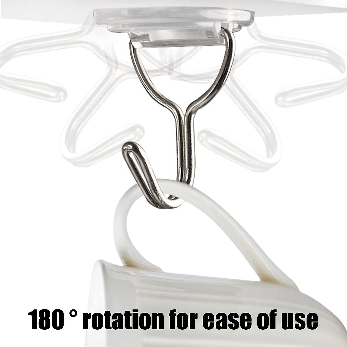 AccEncyc Small Adhesive Wall Hooks Clear Hooks for Hanging 9Pcs Kitchen Adhesive Hooks Strong Stick On Hooks Sticky Hangers with Stainless Hooks Heavy Duty Bathroom Hooks 13lb(Max)