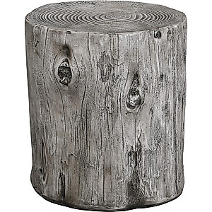 FirsTime & Co.® Gray Arbor Log Table, American Crafted, Weathered Gray, 15 x 14 x 17,Grey