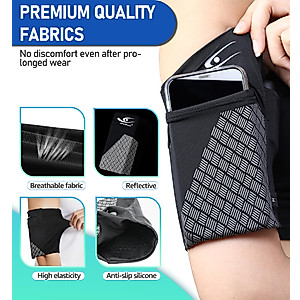 HiRui Universal Sports Armband Cell Phone Armband Sleeves Running Armband for Exercise Workout, Compatible with iPhone 15/15Plus/Pro iPhone 14/13/12 Samsung Galaxy All Phones (Large, Black)