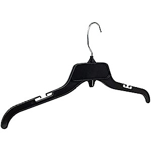 Hangon Recycled Plastic with Notches Shirt Hangers, 17 Inch, Black, 200 Pack (HORB-200)