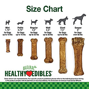 Nylabone Healthy Edibles Natural Puppy Chews Long Lasting Treats for Puppies, Lamb & Apple Flavor, X-Small/Petite (4 Count)
