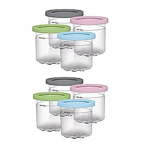GUANGLU 8 Pack Ice Cream Pints Cup, Leak Proof Ice Cream Containers with Lids for Ninja Creami Pints NC299AM and C300 Series Ice Cream Maker