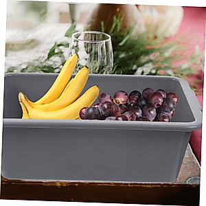 VILLFUL 2pcs Box Storage Basket Dish Wash Basin Commercial Bus Tub Rectangular Bus Tubs Fruit Container Utility Bus Tub Restaurant Wash Basin Storage Bins Restaurants Plastic Tub Pp Grey