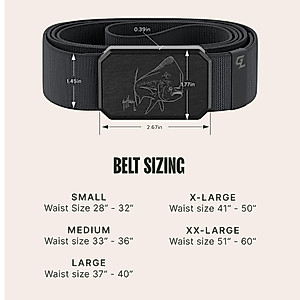 Groove Life and Guy Harvey Mahi Gun Metal/Deep Stone Groove Belt - Men's Stretch Nylon Belt with Magnetic Aluminum Buckle, Lifetime Coverage - Medium (33-36")