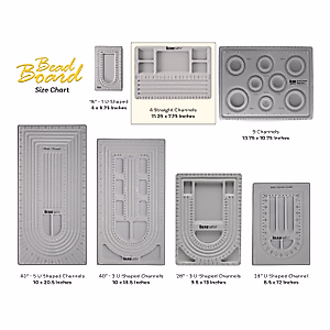 The Beadsmith Mini Bead Board, Grey Flocked, 4 Straight Channels, 5 Recessed Compartments, 7.75 x 11.25 inches, Design Boards for Creating Bracelets, Necklaces and Other Jewelry