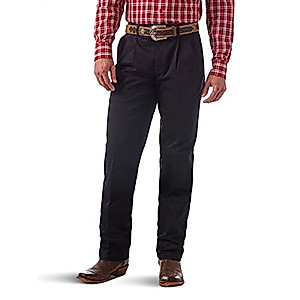 Wrangler mens Pleated Front Casual Pants, Black, 42W x 30L US