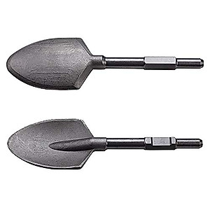 Electric Demolition Hammer shovel 1 1/8" Shank Hex 17 5/16" Length Clay Spade Chisel Cutter Bit Scoop Breaker (triangle blade)