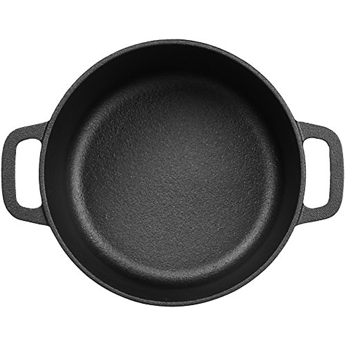 Amazon Basics Pre-Seasoned Cast Iron Round Dutch Oven with Dual Handles, 2-Quart, Black