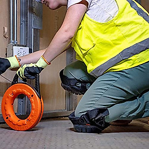 Klein Tools 60184 Knee Pads, Lightweight Gel Knee Pads with Slip Resistant Rubber Caps and Adjustable Straps, Great for Construction, Black