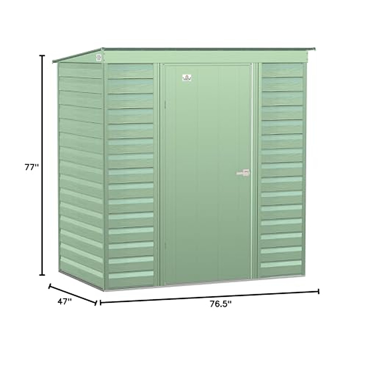 Arrow Select 6' x 4' Outdoor Lockable Steel Storage Shed Building, Sage Green