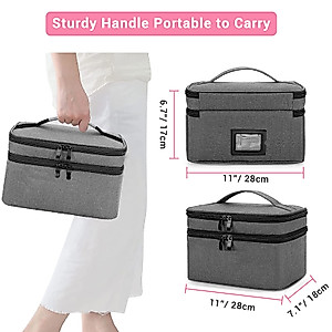 Medicine Organizer and Storage Bag Empty, Family First Aid Box, Pill Bottle Organizer Bag for Emergency Medication, Supplements or Medical Kits, Zippered Medicine Bag for Home and Travel(Gray)