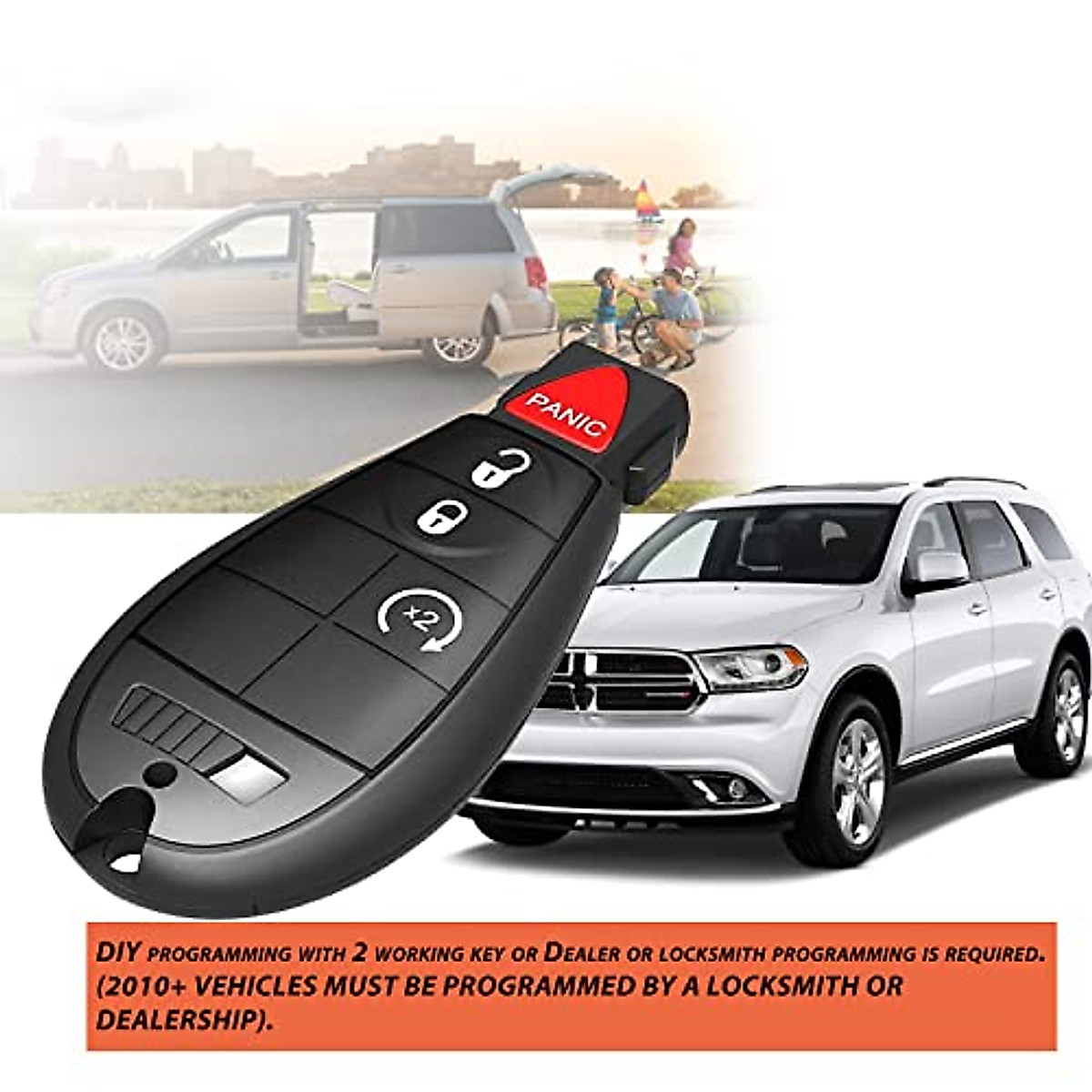 Remote Fob FOBIK Replacement fit for Dodge Ram Truck Pickup 09-2012/ Dodge Journey Challenger Grand Caravan/Chrysler 300 Town & Country/Jeep Grand Cherokee Commander Keyless Entry Remote Start Keys