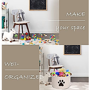 Morezi Dog toy bin pet cat toy box baskets in large suff storage - Perfect for collect toys, grooming stuff, closthing, diapers for Living Room, Playroom, Closet, Home - Beige