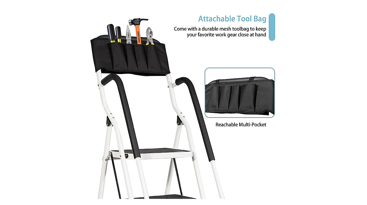 Sturdy 4-Foot Step Ladder with Safety Handrails