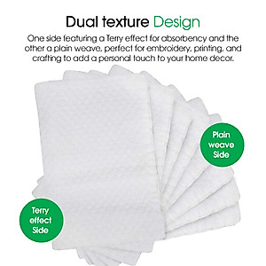 DG Collections Terry Dish Towels, 100% Cotton Kitchen Towels, Set of 8 (15x25 inch) Hand Towels - 400 GSM, Absorbent Terry Cloth Dish Towels for Kitchen, Soft Tea Towels - White Color