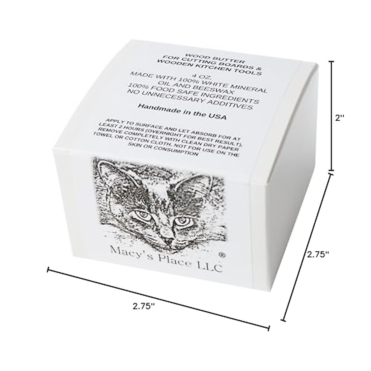 Wood Butter 4 oz Cutting Board Wax Conditioner for Butcher Block and Wooden Kitchen Tools. Macy;s Place Food Grade Protective Mineral Oil and Beeswax for Wooden Cutting Boards, Surfaces, and Tools.