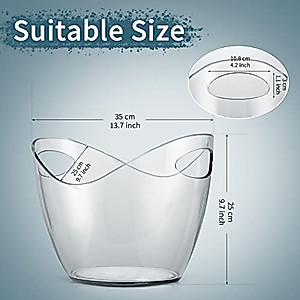 Ice Bucket Parties Wine Bucket Plastic Clear Acrylic For 8 Liter Plastic Tub Perfect for 5 Champagne, Wine or Beer Bottles(1 Pieces,8 Liter)