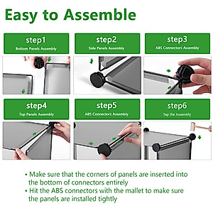 C&AHOME Cube Storage Organizer, 6-Cube Shelves Units, Closet Cabinet, DIY Plastic Modular Book Shelf, Ideal for Bedroom, Living Room, Office, 36.6" L x 12.4" W x 36.6" H Grey UPCS06G