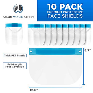 TCP Global Salon World Safety Face Shields Ultra Clear Protective Full Face Shields