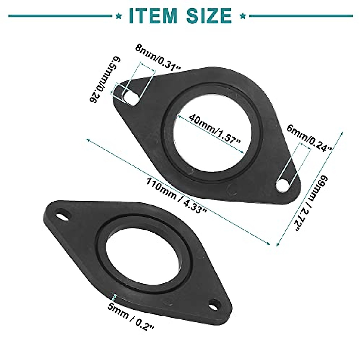 ACROPIX Car Tweeter Speaker Mounting Adapter Bracket Rings Fit for Toyota Camry - Pack of 2 Black